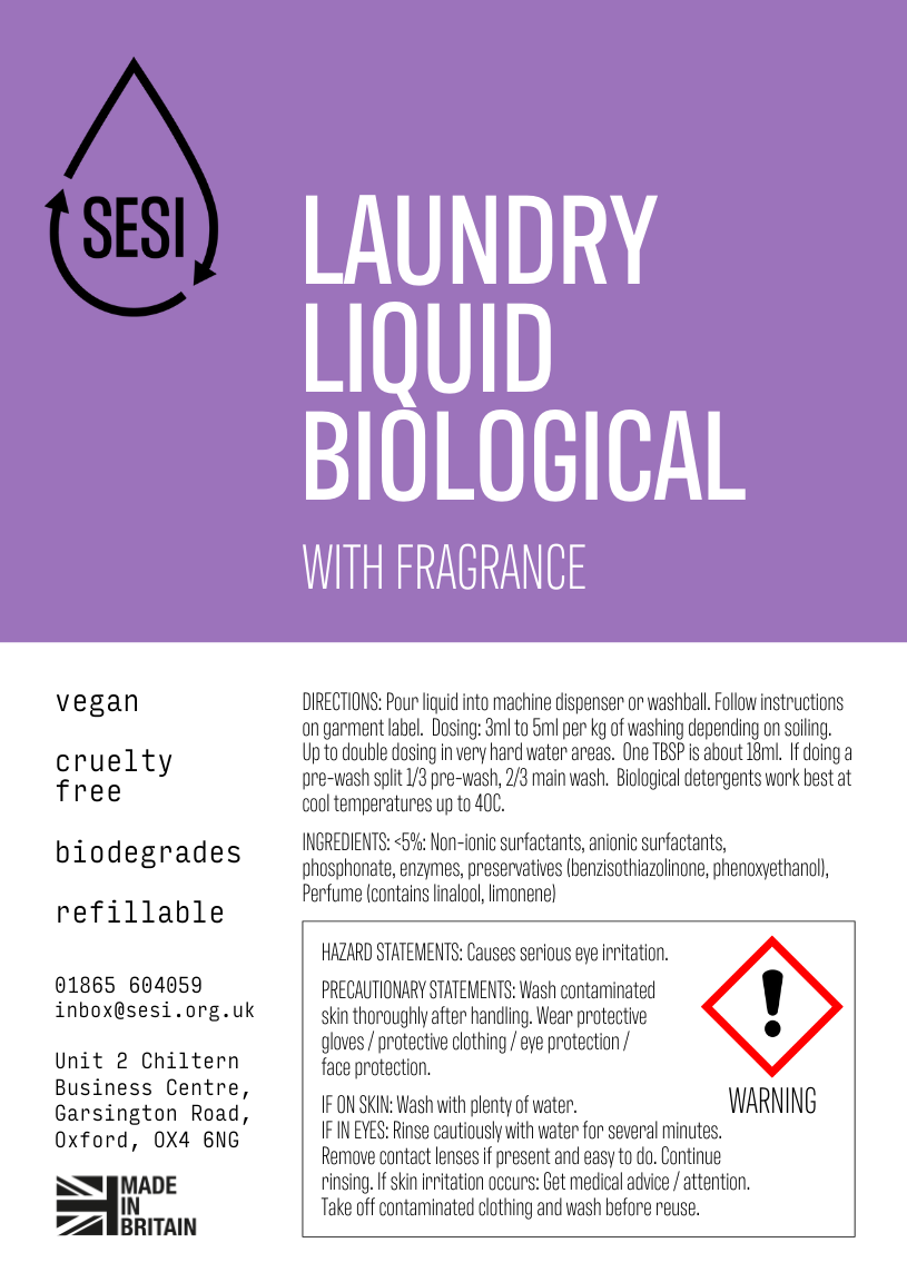 Bio Laundry Liquid Fragranced SESI – SW Coast Refills